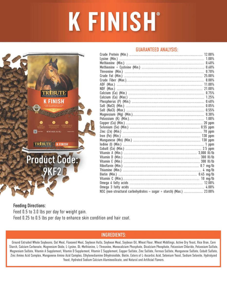 Tribute K Finish® (Suplemento) – Productos Veterinarios del Sur